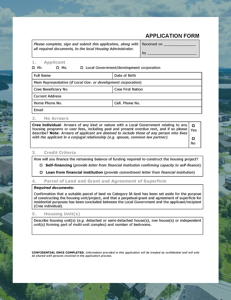 Regional Private Housing Application | The Grand Council of the Crees ...